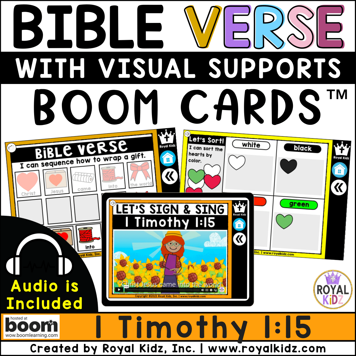 1 Timothy 1:15 Bible Verse Boom Cards WITH Visual Supports – Royal Kidz